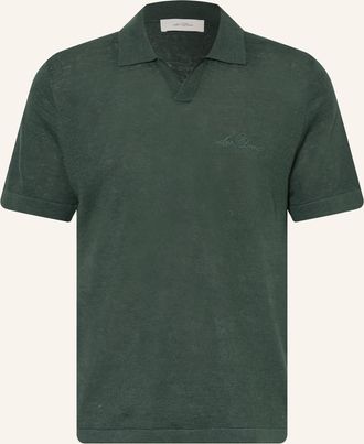 Les Deux Strick-Poloshirt Mit Leinen gruen