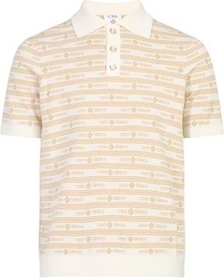 Casablanca Polo en maille &agrave; logo en laine