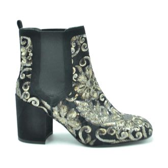 Stuart Weitzman Stylische dunkelblaue Stiefeletten mit 3D-Print - - Shoes - Damen - Schwarzk - 37 1/2 EU