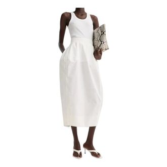 R&oacute;he Femme, Jupes, Blanc, Taille: 42 FR Jupe Sculpturale en Popeline