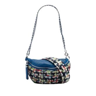 Chanel Sac banane pr&eacute;-propri&eacute;t&eacute; en tweed et cuir - Femme - Pre-owned - Bleu - Taille: ONE Size