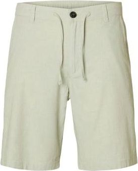 Selected Short uni en coton et lin m&eacute;lang&eacute;s