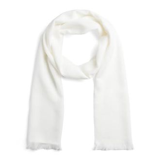 Qualicoq Echarpe Longue Hiver et Mi-saison - Made in France - Echarpe Homme et Echarpe Femme top El&eacute;gance - 16 Couleurs Unies - Confort et Douceur (Blanc)