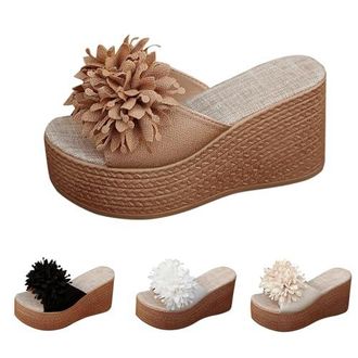 Generic Sandales compens&eacute;es &agrave; plateforme pour femme - Bout ouvert - R&eacute;tro - Antid&eacute;rapantes - Confortable - Coussin &eacute;pais - R&eacute;duit le stress sur les pieds, les