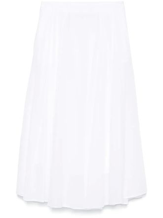 PESERICO jupe en coton &agrave; coupe mi-longue - Blanc