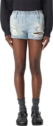 Maison Margiela Femme, Shorts, Bleu, Taille: 34 FR Shorts en Denim Déchiré