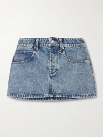 Alexander Wang Mini-jupe En Jean &Agrave; Cristaux - Bleu