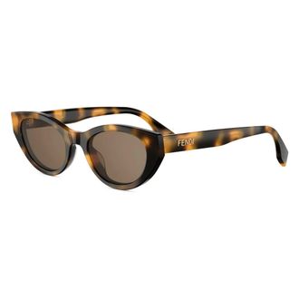 Fendi Lettering Sonnenbrille - - Accessories - unisex - Braun - 51 MM