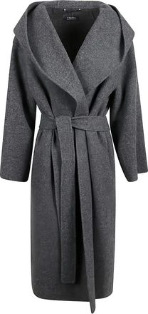 Max Mara manteau ceinturé à capuche - Gris