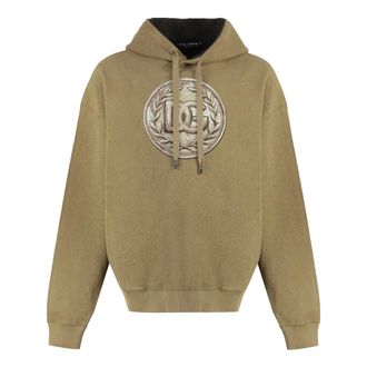 Dolce & Gabbana Homme, Sweatshirts et sweats &agrave; capuche, Beige, Taille: M Sweat &agrave; capuche avec logo imprim&eacute;