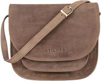STILORD Willow Sac à Main Bandoulière Femme Cuir Vintage Petit Sacoche pour Dames Crossbody Bag Sac de Soirée Taille M, Couleur:marron moyen