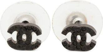 Chanel boucles doreilles à logo CC (2009) - Noir