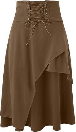 Generic Robe Pull Femme Hiver Jupe Mi-Longue en Satin Taille Haute Dissimulée À Taille Élastiquée Évasée Décontractée pour Femme Mini Jupe Plissée