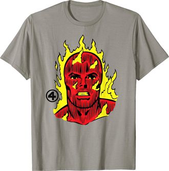 MARVEL Fantastic Four Human Torch Big Face Costume T-Shirt