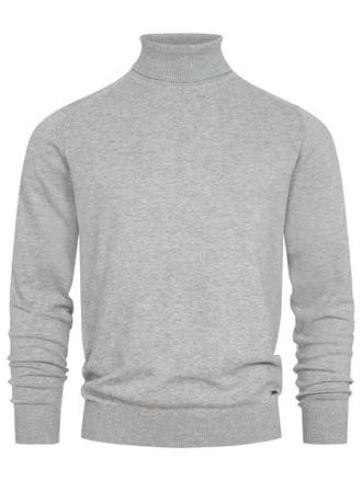 Indicode Hommes Eldo Knit Sweater | Pull en Maille Fine 80% Coton Lt Grey Mix S