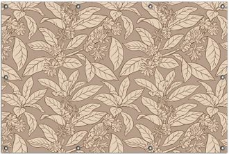 Wallario Outdoor-Poster f&uuml;r Garten oder Balkon Florales Muster, Motivbanner Gr&ouml;&szlig;e: ca. 100 x 150 cm, Outdoor-Bild