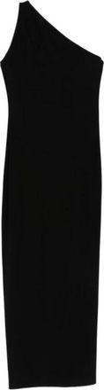 Norma Kamali Femme, Robes, Noir, Taille: 38 FR Robe Longue Asym&eacute;trique &agrave; Fente Lat&eacute;rale