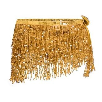 Generic Jupe &agrave; paillettes noire courte sexy &agrave; paillettes pour carnaval, danse du ventre, jupe &agrave; glands, jupe &agrave; paillettes, jupe de cowgirl, tenue rave, costum