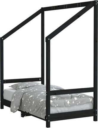vidaXL Kinderbett Schwarz 70x140 cm Massivholz Kiefer Vidaxl