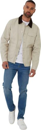 Threadbare Utility Jacke f&uuml;r Herren, Kord (Steinfarben)
