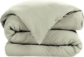 Altobuy OUREA - Housse de Couette 140x200cm Gaze de Coton Vert deau