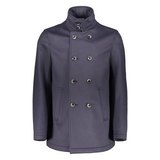 Herno Woll Kaschmir Mantel Stehkragen Taschen - - Coats - Herren - Blau - XL