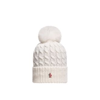 Moncler Moncler Wool Beanie With Pom Pom, Women, White, Size: One Size