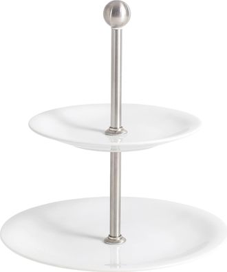 Kahla Update Étagère Mini 2tlg. weiß | weiße 2 Stöckige Etagere aus Porzellan