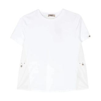 Herno L&auml;ssiges Baumwoll T-Shirt - - Tops - Damen - Wei&szlig; - L