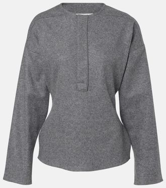 Victoria Beckham Top Henley en laine et cachemire