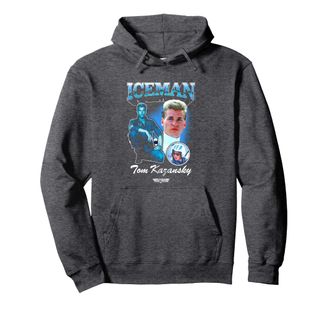 Top Gun Iceman Tom Kazansky 90s Vibe Collage Chest Logo Pullover Hoodie