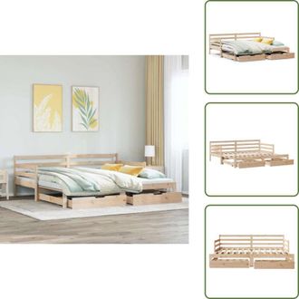 vidaXL Tagesbett Ausziehbar mit Schubladen ohne Matratze 90x200 cm - Ausziehbares Tagesbett - Ausziehbare Tagesbetten - Tagesbett Ausziehbar - Tagesbetten