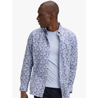 Eden Park Chemise &agrave; motifs bleue en coton