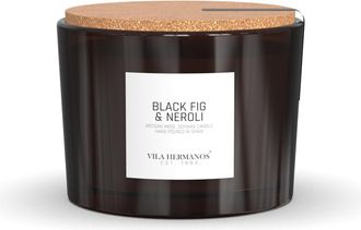 Vila Hermanos The Apothecary Black Fig & Neroli Duftkerze 350 g - Amberglas mit Naturkork-Deckel, 100% Pflanzenwachs, Luxuskerze aus Grasse, ca. 50 h Brenndauer