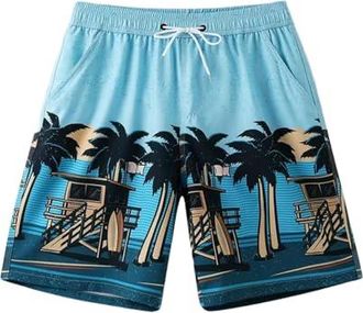 Generic HUIWDP Short de plage pour homme Style vacances Sport Cinq points Coupe ample Surf S&eacute;chage rapide avec doublure int&eacute;rieure, A8, 3XL