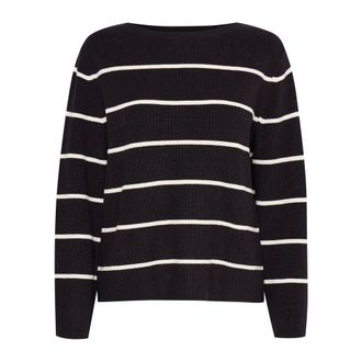 Ichi Ichi - Pull Ray&eacute; Meteorite Lait dAmande - Femme - Pulls - Noir - Taille: 40 FR