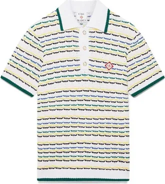 Casablanca Homme, Tops, Multicolore, Taille: L Polo &agrave; Manches Courtes Point de Torsion