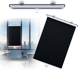 Generic Verdunkelungsrollos Kein Bohren wasserdichte Verdunklungsrollo W40 45 50 58 68cm Dachfenster Rollo Sichtschutz Jalousien tragbarer Fenstervorhang Mit 