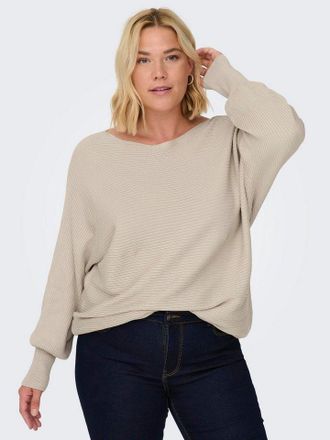 Only Carmakoma Strickpullover CARNEW ADALINE LIFE L/S PULLOVER KNT Viskosemischung