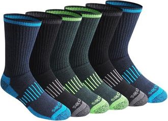 Dickies Dri-tech Legacy Lot de chaussettes pour homme Contrôle de lhumidité, Noir brillant (6 paires), Large