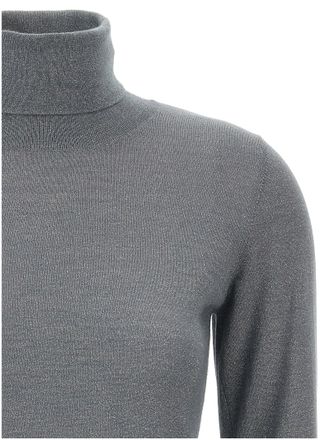 Brunello Cucinelli Cashmere and Silk Blend Sweater - Gray