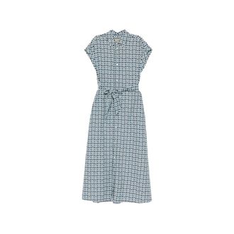 Woolrich Femme, Robes, Bleu, Taille: 38 FR Robe Chemise Ceintur&eacute;e