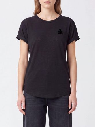 Isabel Marant T-shirt slim fit en lin avec logo floqu&eacute; et &eacute;paules tombantes