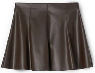 Motivi Femme, Jupes, Brun, Taille: 46 FR Jupe trap&egrave;ze en tissu enduit