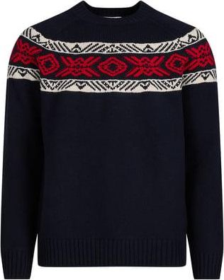 Aigle Pull droit col rond motif jacquard en coton