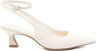 Stuart Weitzman Femme, Chaussures, Blanc, Taille: 37 1/2 EU Escarpin &agrave; bride cheville et bout pointu &agrave; talon moyen