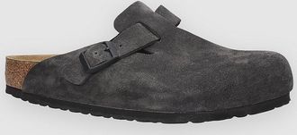 Birkenstock Boston Suede Leather Sandalen velvet grey