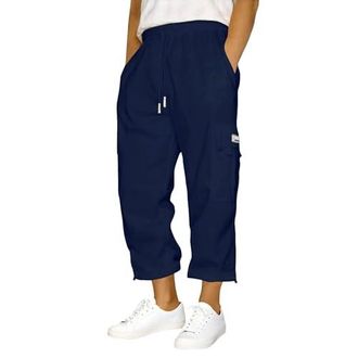 Generic Pantalon cargo 7/8 Baggy pour homme - Pantalon de jogging - Pantalon de sport avec poches lat&eacute;rales - Jambe large - Pantalon de randonn&eacute;e - Pantalon d