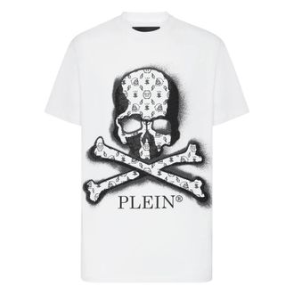 Philipp Plein T-Shirt Rundhals Skull - - Tops - Herren - Wei&szlig; - 2XL
