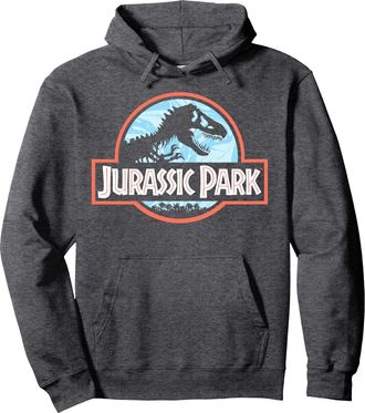 Jurassic Park Marble Neon Retro Logo Pullover Hoodie